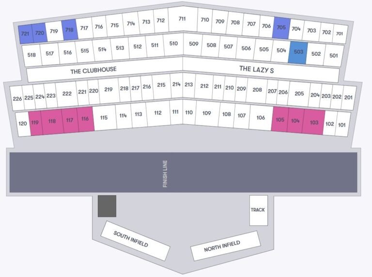 GMC Stadium Seating Chart with Rows and Seat Numbers
