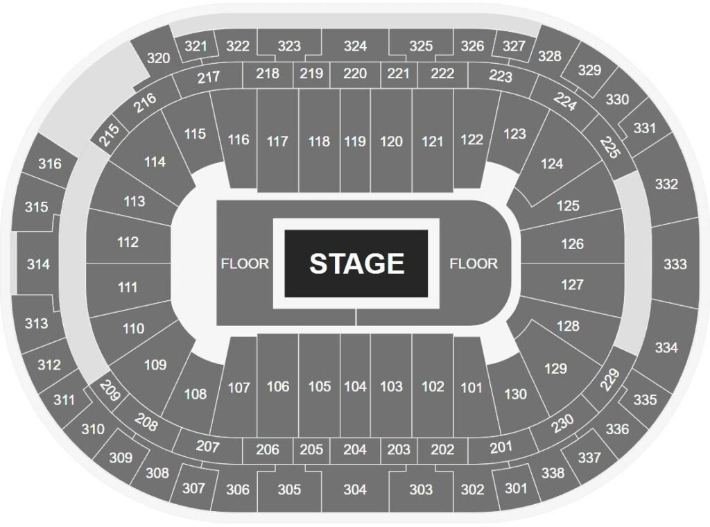 Lenovo Center Seating Chart with Seat Numbers and Rows