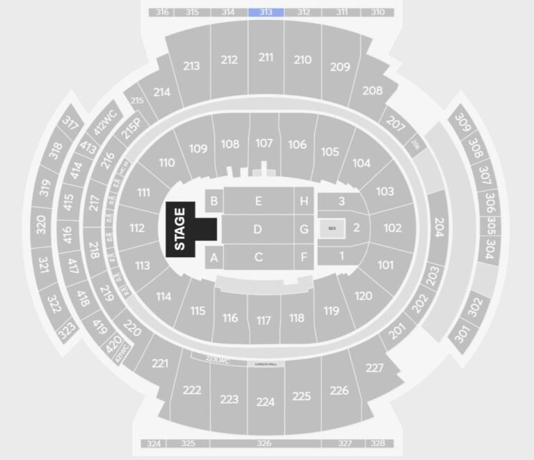 Madison Square Garden Seating Chart with Seat Numbers and Rows