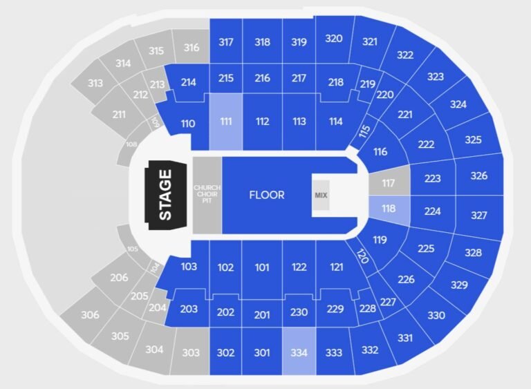 Moda Center Seating Chart with Seat Numbers and Rows