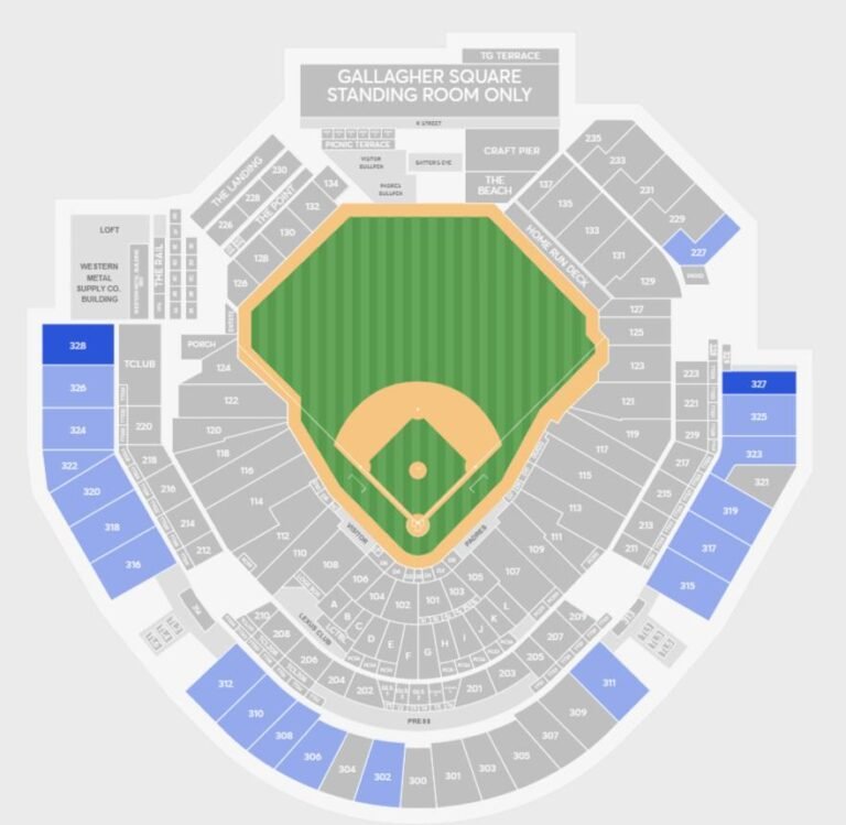 Petco Park Seating Chart with Seat Numbers and Rows, San Diego Padres ...