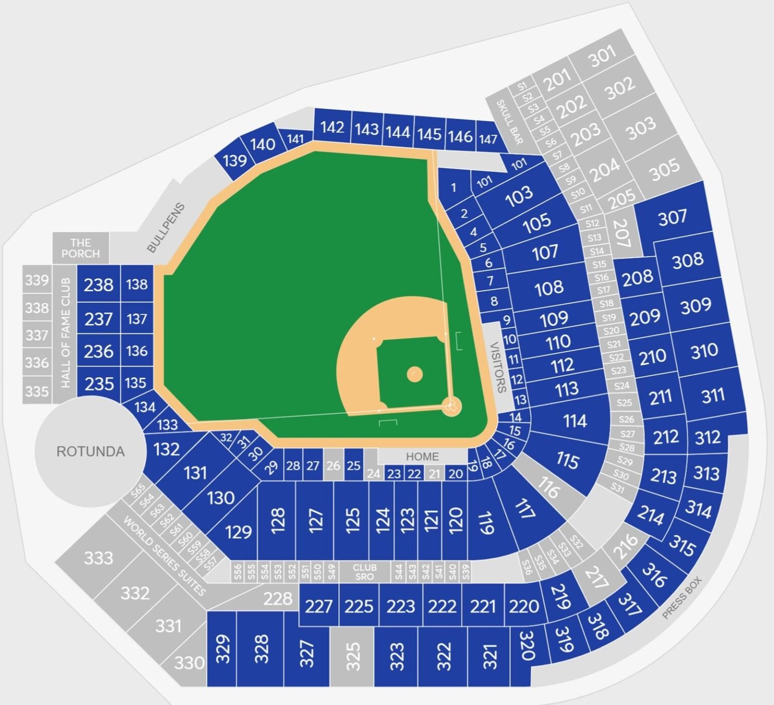 PNC Park Seating Chart with Seat Numbers and Rows, Pittsburgh Pirates Map