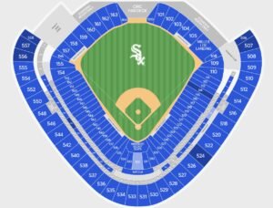 Rate Field Seating Chart with Seat Numbers and Rows, Chicago White Sox Map