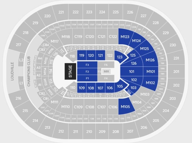 Rocket Arena Seating Chart with Seat Numbers and Rows