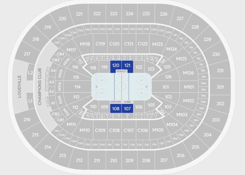Rocket Arena Seating Chart with Seat Numbers and Rows