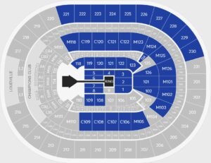 Rocket Arena Seating Chart with Seat Numbers and Rows