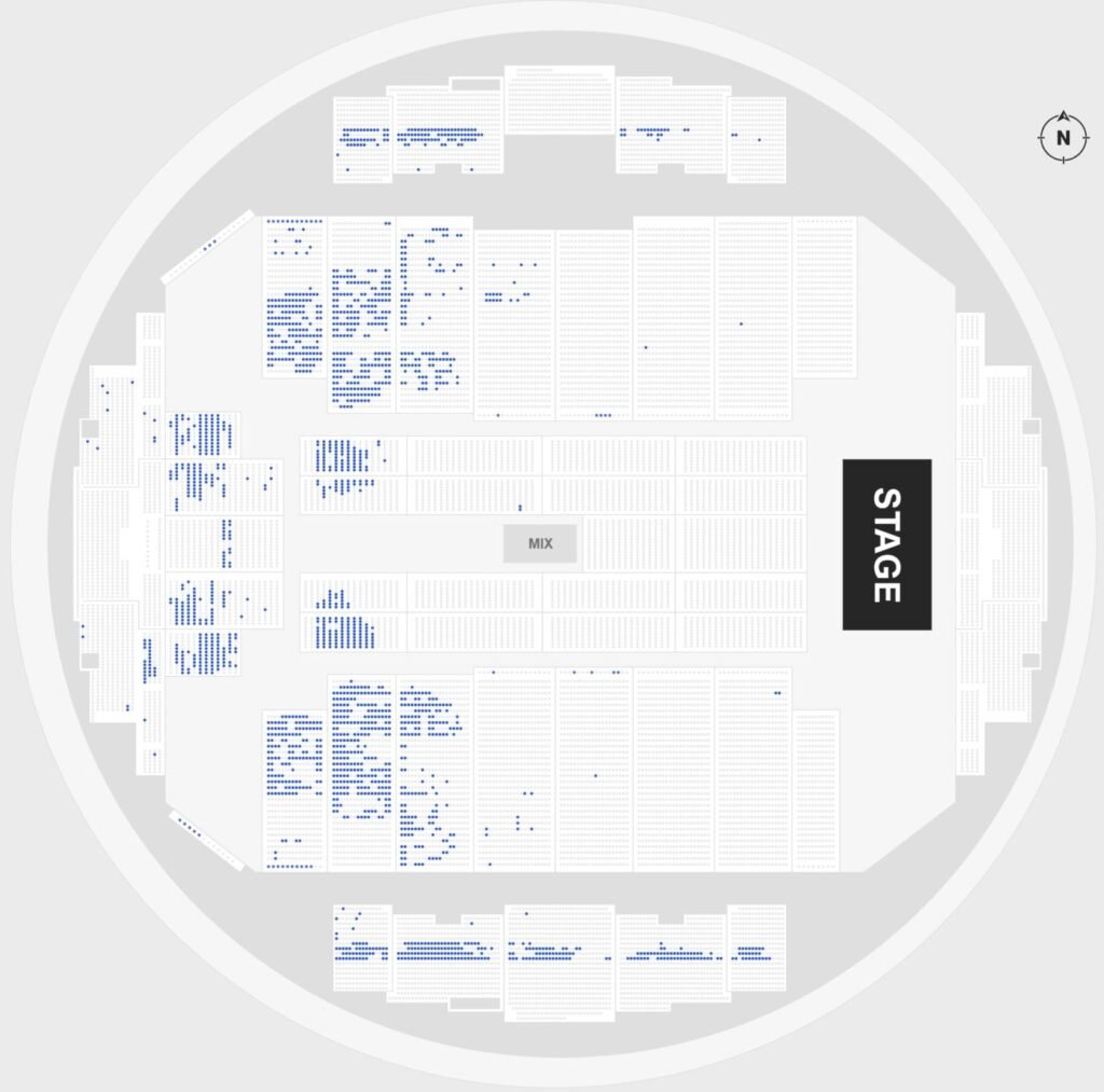 Tacoma Dome Seating Chart with Seat Numbers and Rows