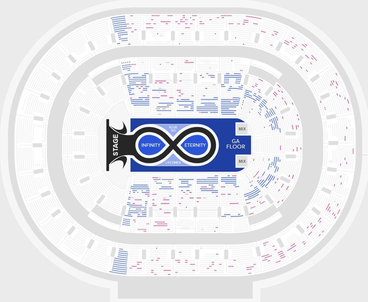 Wells Fargo Center Seating Chart with Seat Numbers and Rows