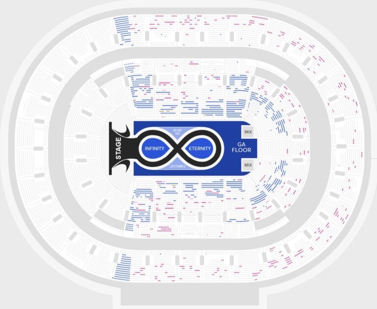 Wells Fargo Center Seating Chart with Seat Numbers and Rows
