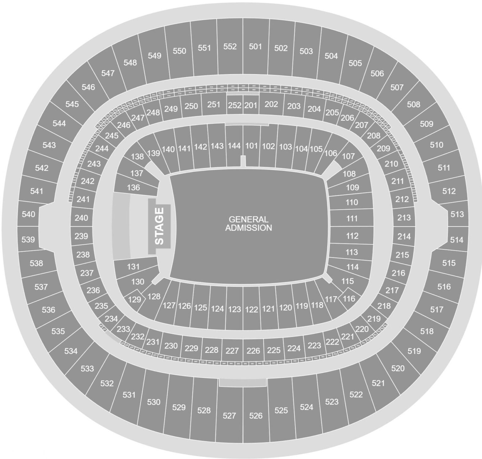 Wembley Stadium Seating Plan with Rows and Seat Numbers
