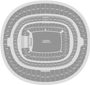 Wembley Stadium Seating Plan with Rows and Seat Numbers