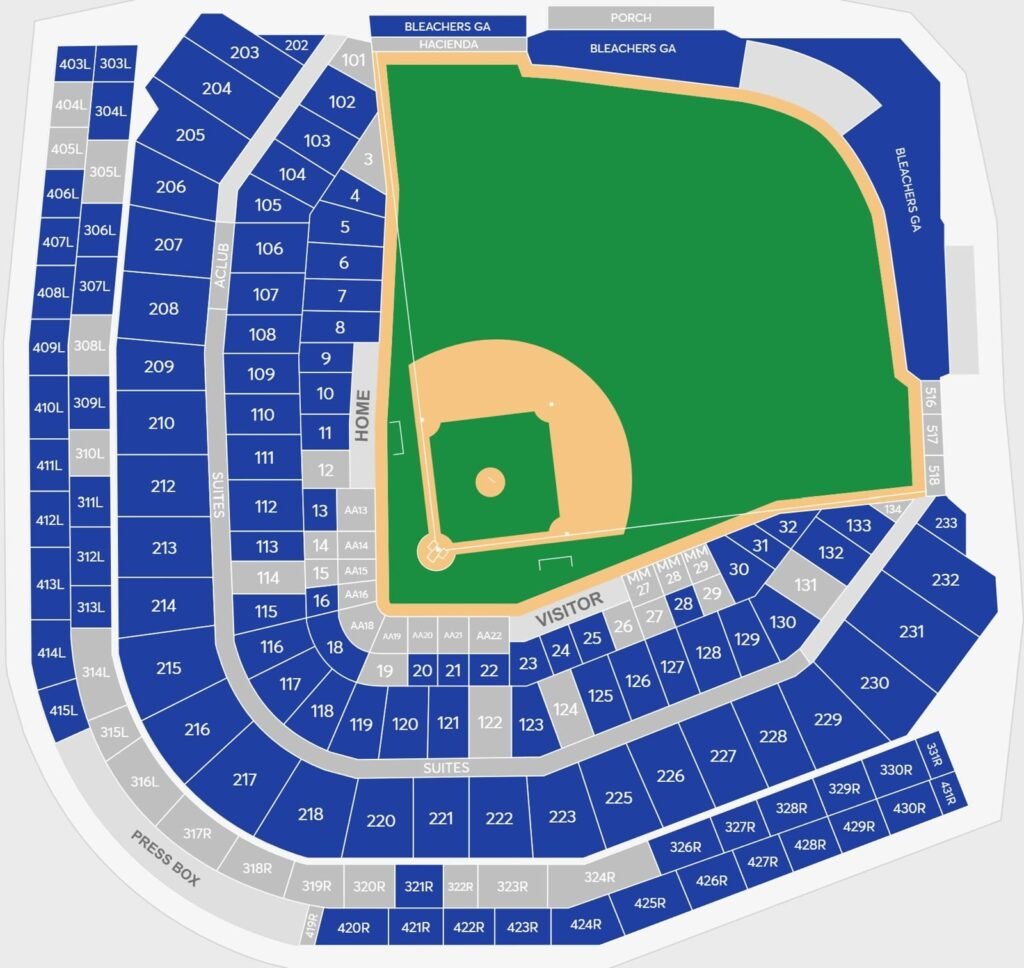 Wrigley Field Seating Chart with Seat Numbers and Rows, Chicago Cubs ...