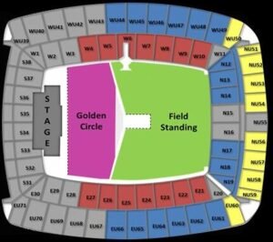 Ellis Park Stadium Seating Plan with Seat Numbers and Rows