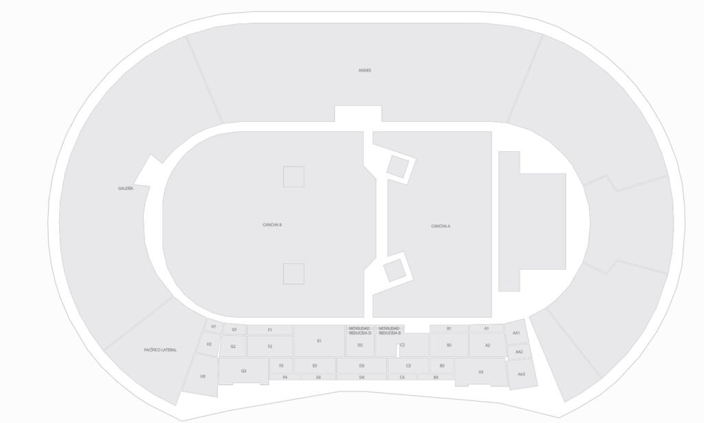 Chile National Stadium Seat Map with Seat Numbers and Rows