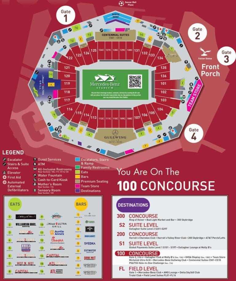 Mercedes Benz Stadium Seating Chart with Seat Numbers - Best Seats ...