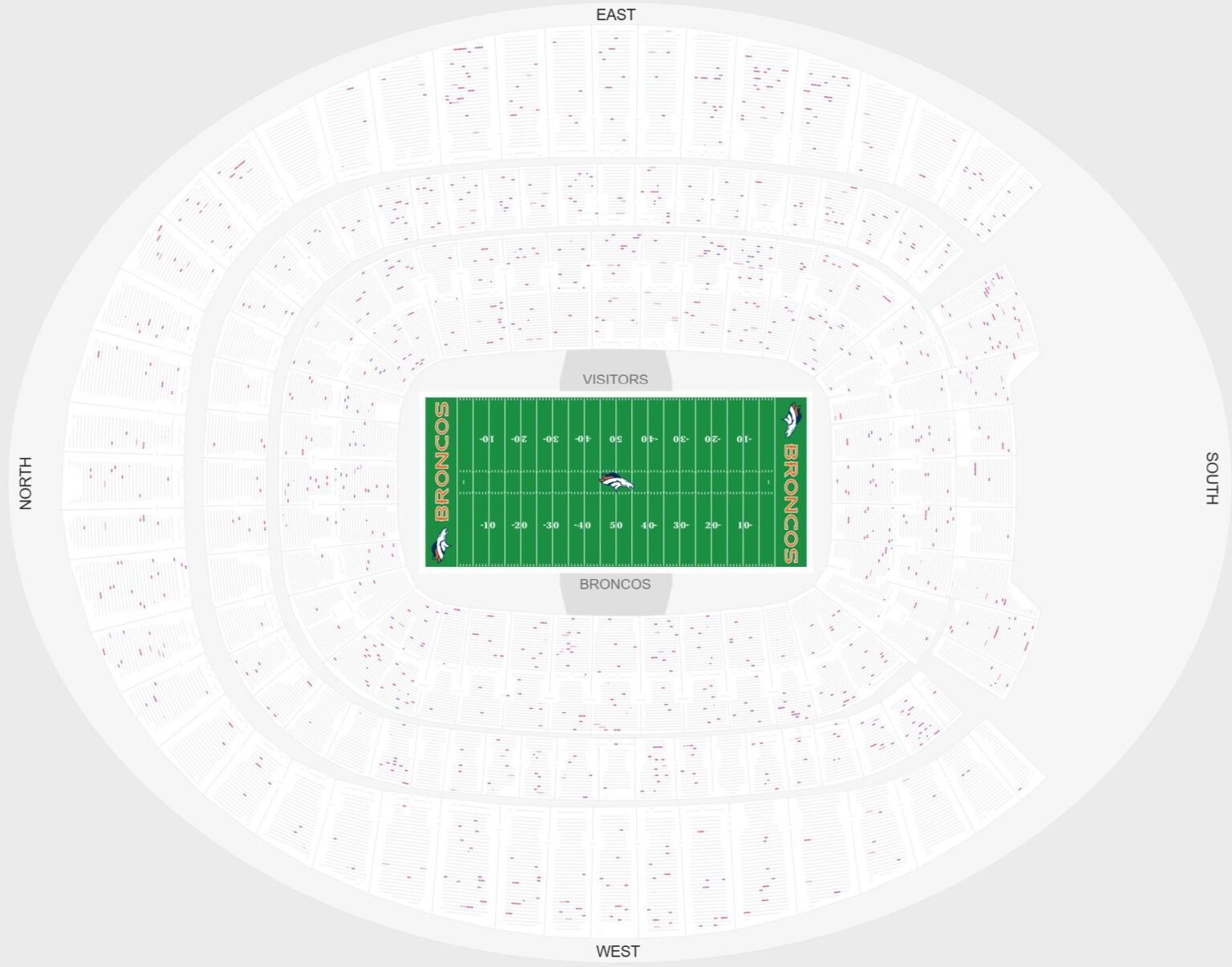 Empower Field at Mile High Seating Chart with Seat Numbers
