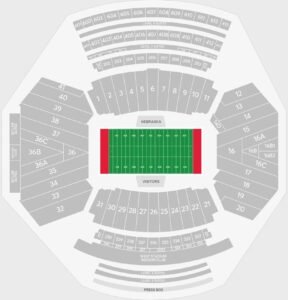 Memorial Stadium Seating Chart with Seat Numbers and Rows