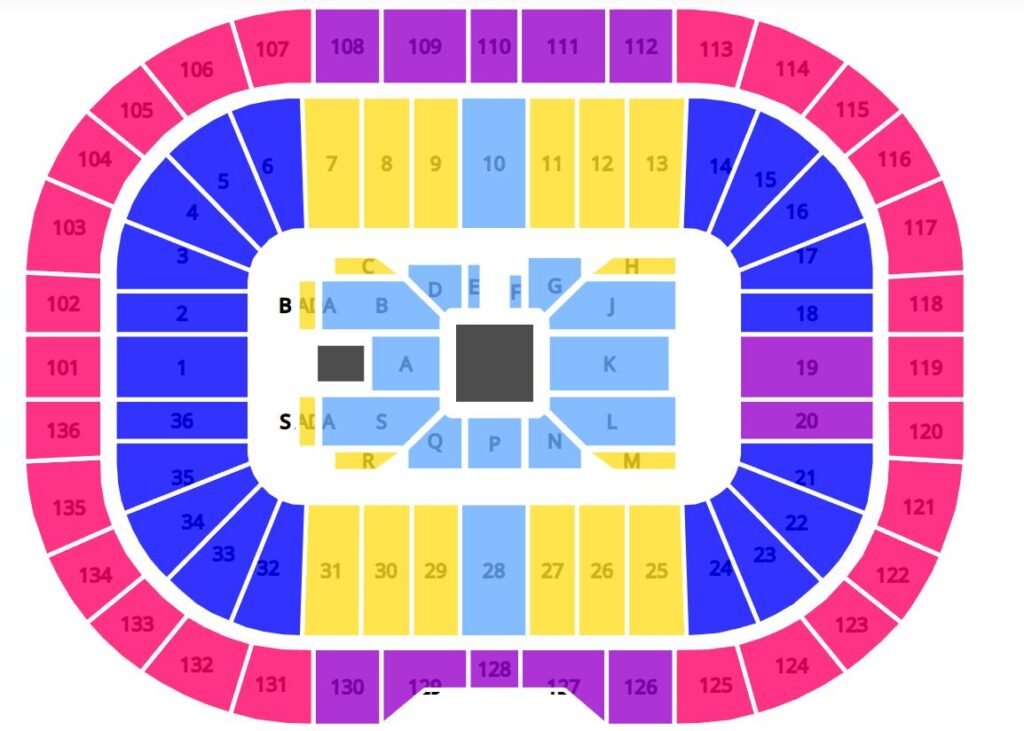 Notre Dame Stadium Seating Chart with Seat Numbers and Rows