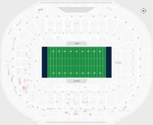 Notre Dame Stadium Seating Chart with Seat Numbers and Rows