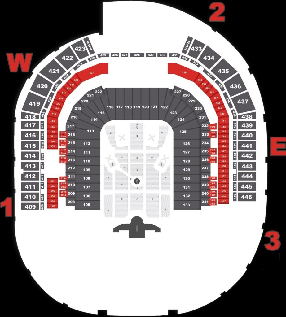 State Farm Stadium Seating Chart with Seat Numbers and Rows