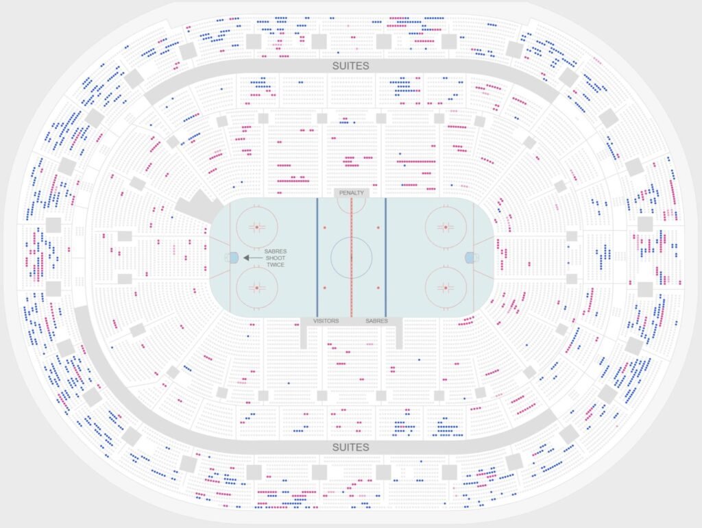 KeyBank Center Seating Chart with Seat Numbers and Rows