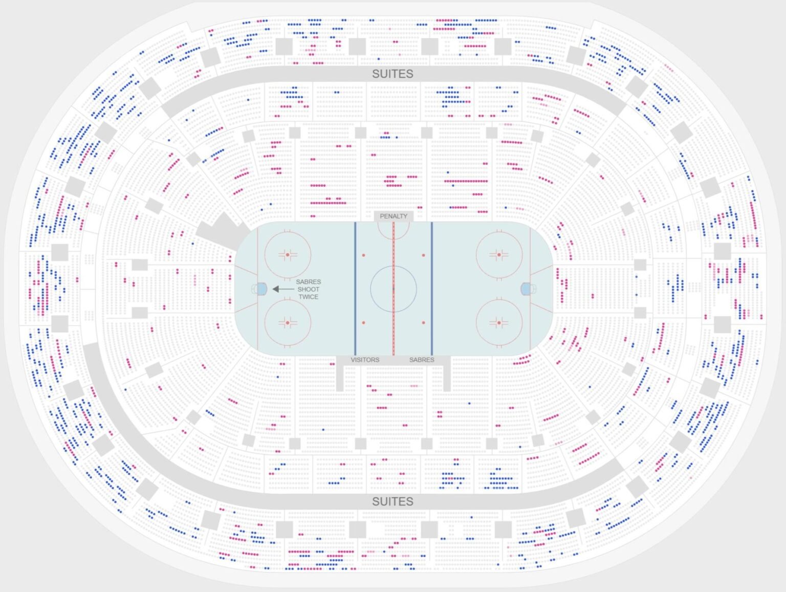 KeyBank Center Seating Chart with Seat Numbers and Rows