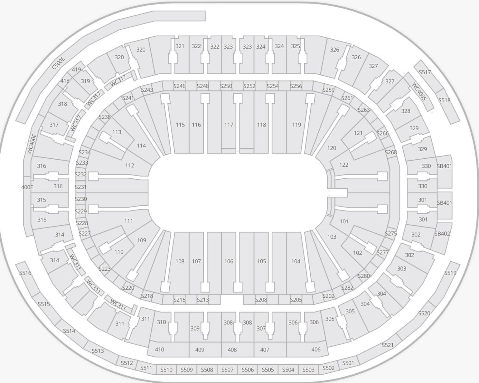 Rogers Arena Seating Chart with Seat Numbers and Rows