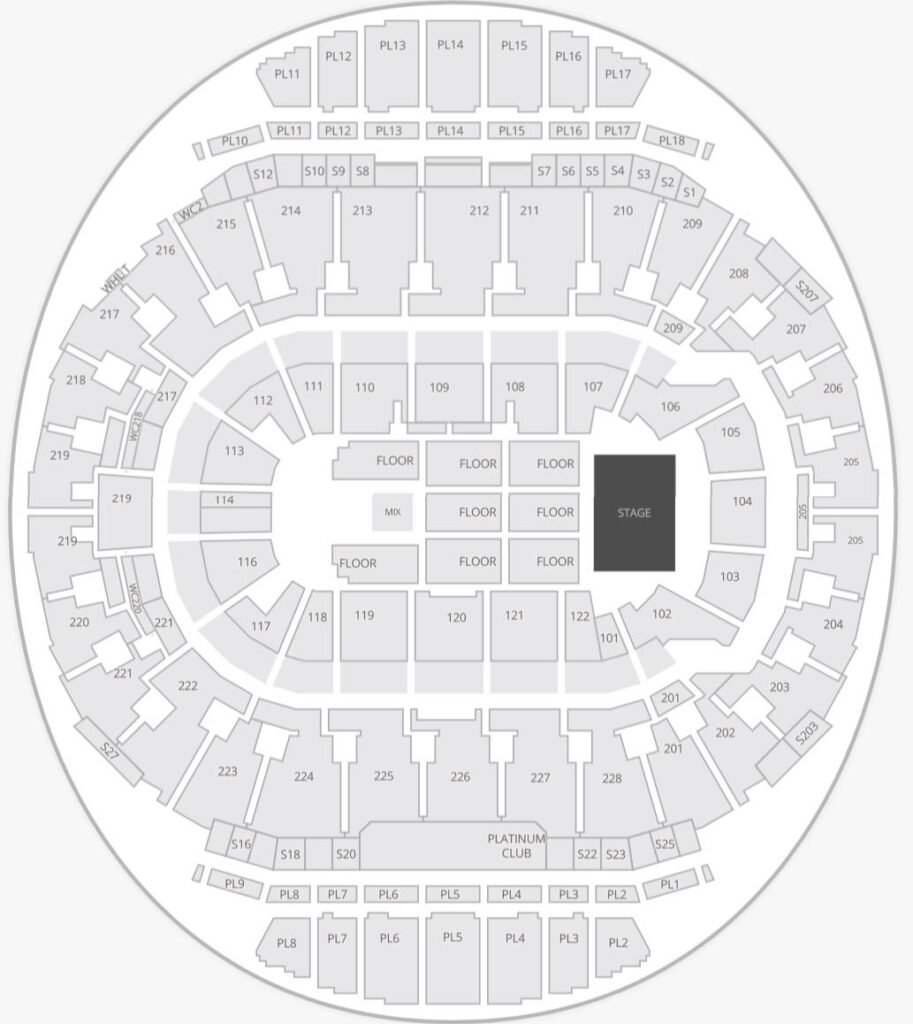 Scotiabank Saddledome Seating Chart with Seat Numbers and Rows