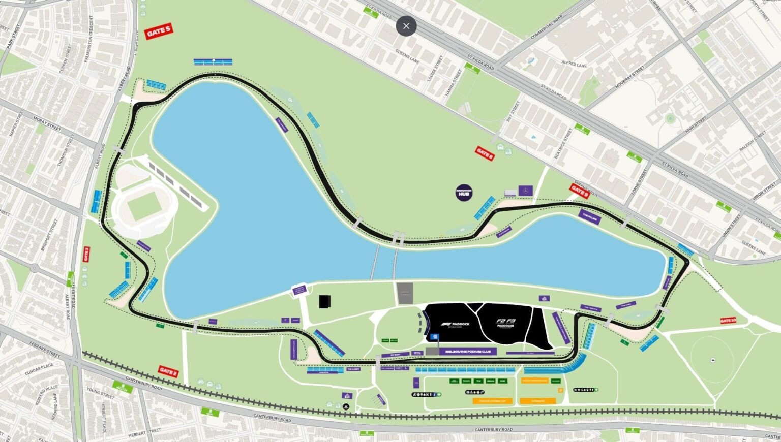 Albert Park Circuit Seating Map, Best Seats, Grandstand Map, Sectors