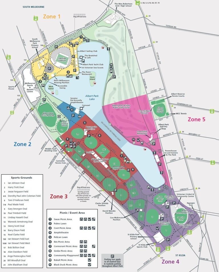 Albert Park Circuit Seating Map, Best Seats, Grandstand Map, Sectors