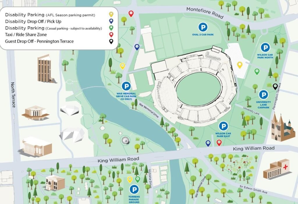 Adelaide Oval Seating Map with Seat Numbers - Best Seats, Parking, Events